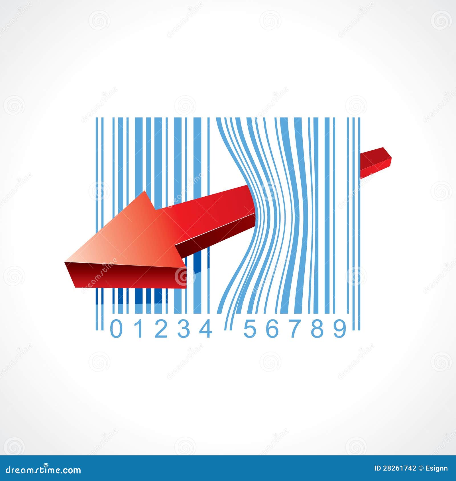 Arrow with bar-code stock vector. Illustration of laser - 28261742
