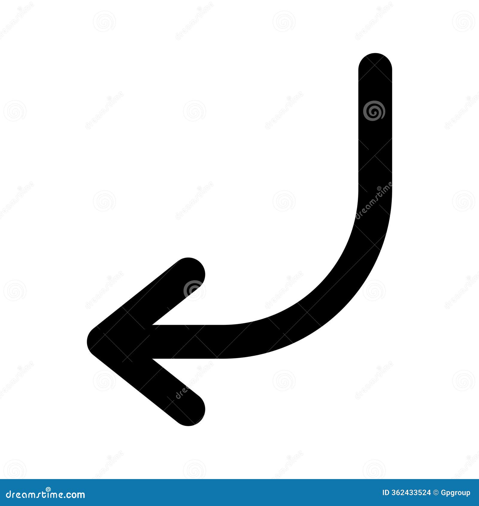 Arrow bent loop icon stock illustration. Illustration of simple - 362433524
