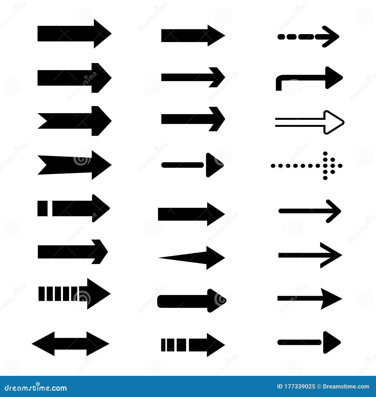 Big Set of Vector Flat Arrows. Stock Vector - Illustration of business ...