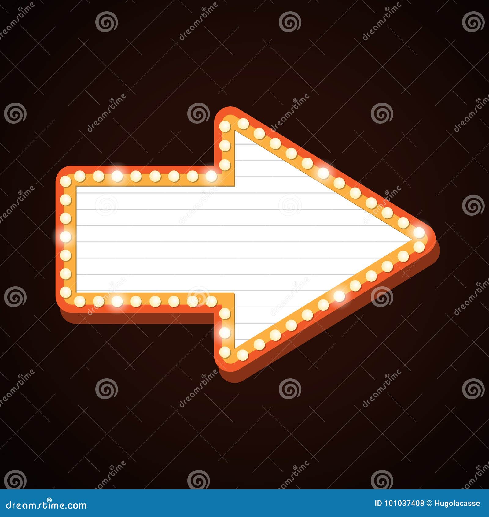 Arrow Billboard Retro Light Frames Theater Sign Stock Vector ...