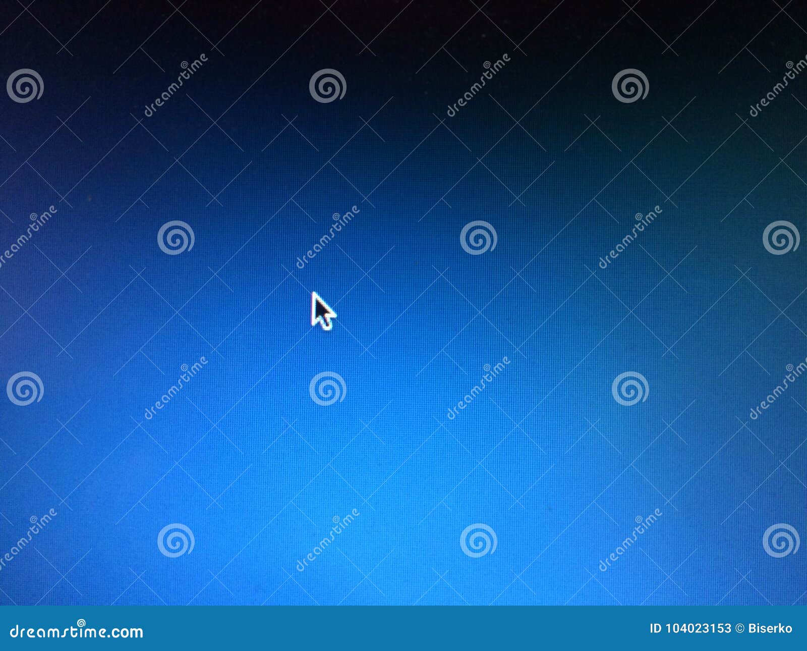 Arrow at the Blue Crash Computer Screen Stock Image - Image of pointer ...