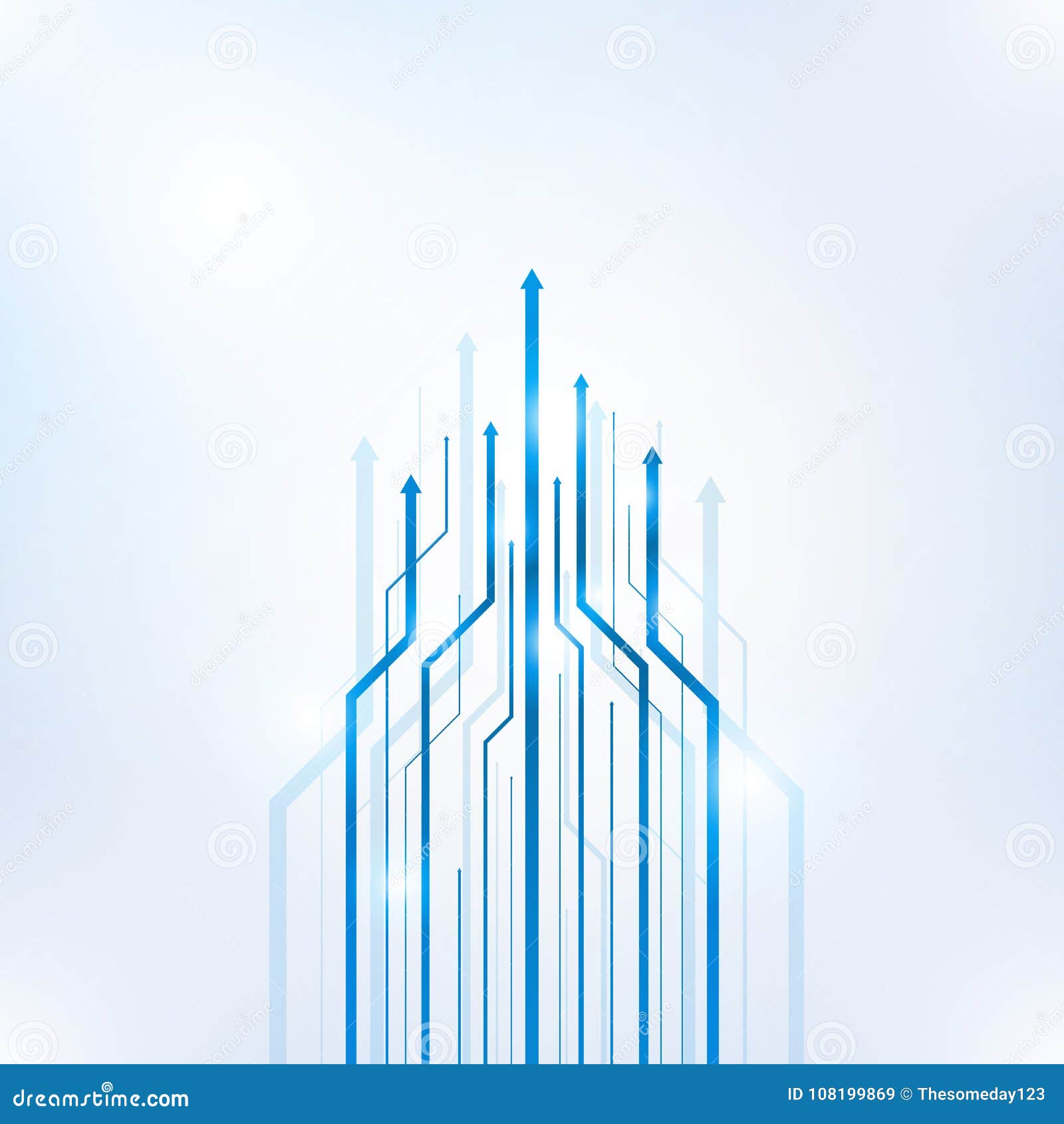 Arrow Blue Geometric Abstract Technology and Science Background Stock ...