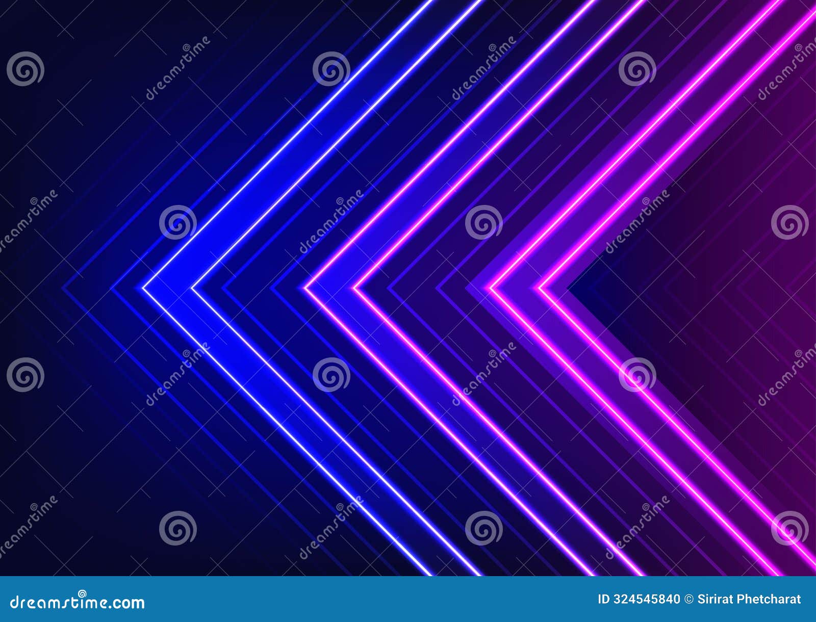 Arrow Blue Neon Light Line Next Digital Background Stock Illustration ...