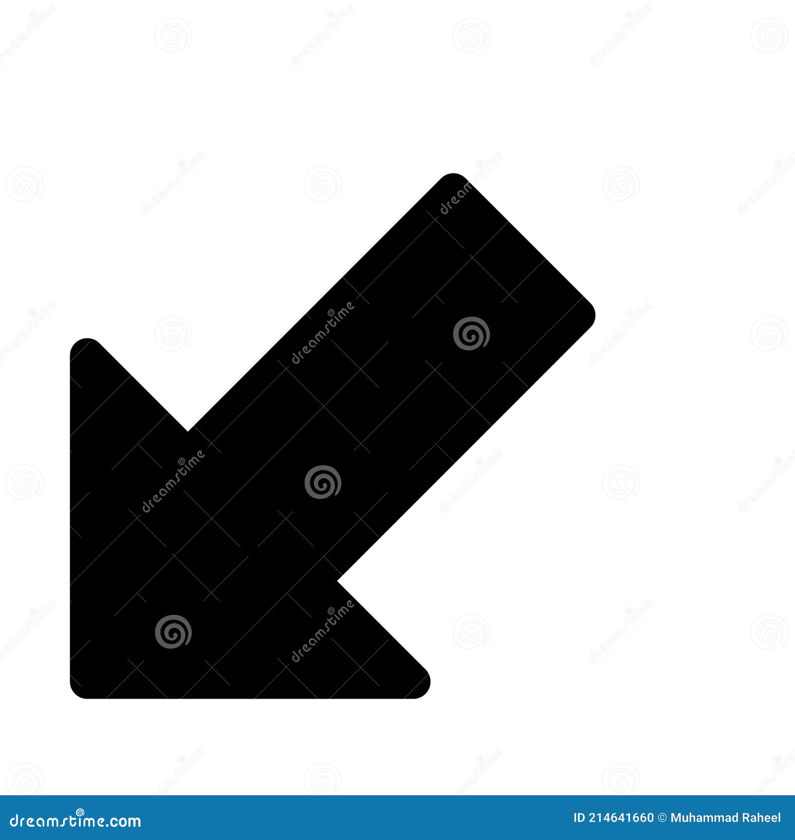 Arrow Bottom Direction Down Left Move Icon Isolated on White Background ...