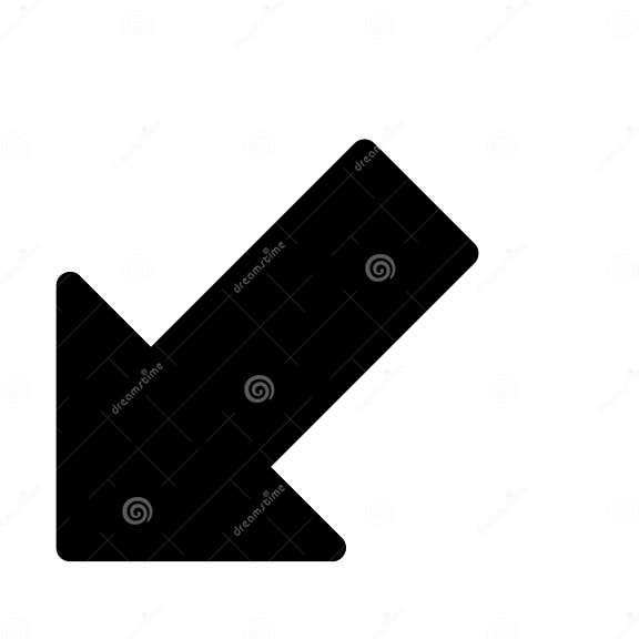 Arrow Bottom Direction Down Left Move Icon Isolated on White Background ...