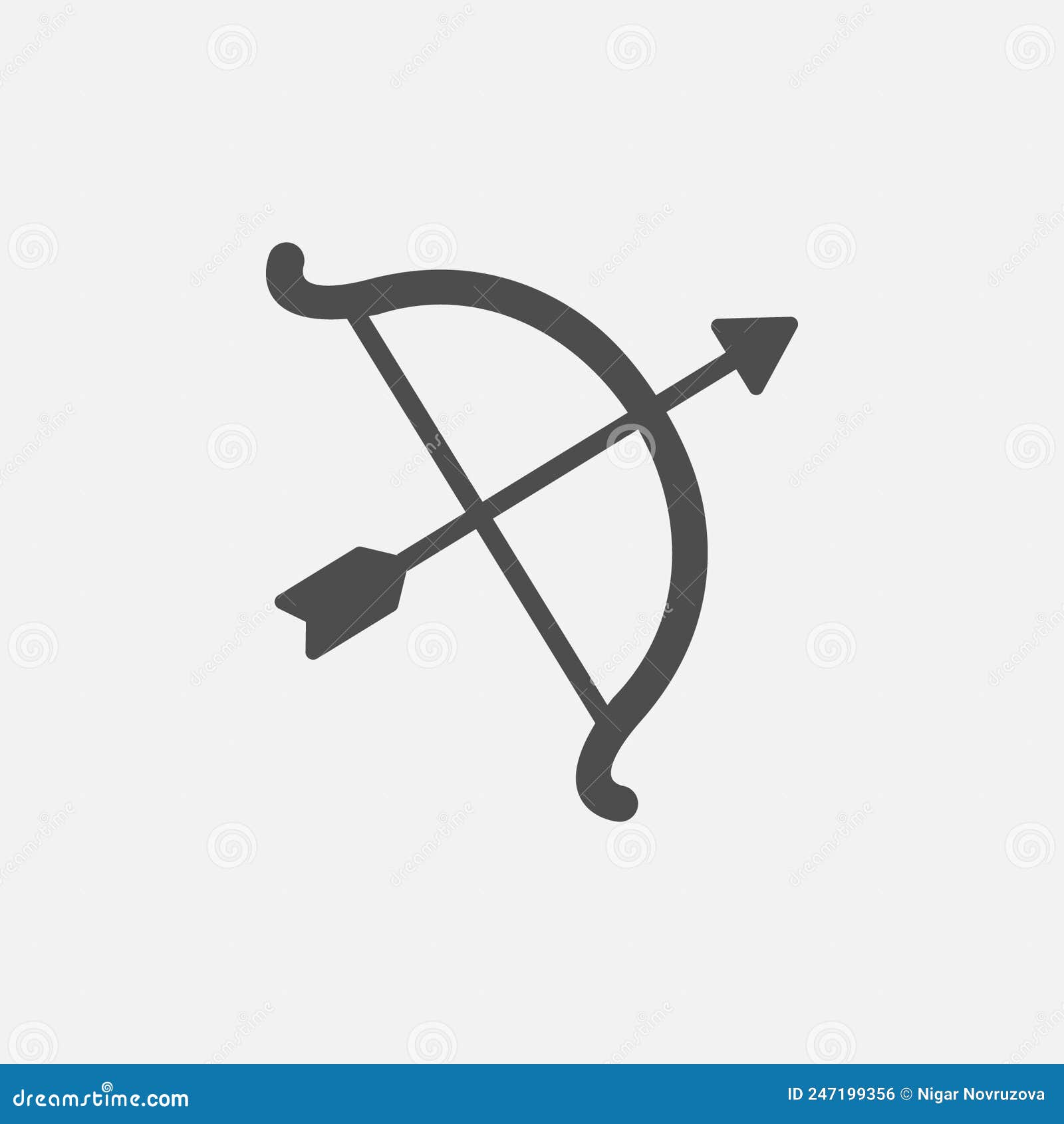 Arrow and Bow Vector Icon. Isolated Archer Icon Vector Design Stock ...