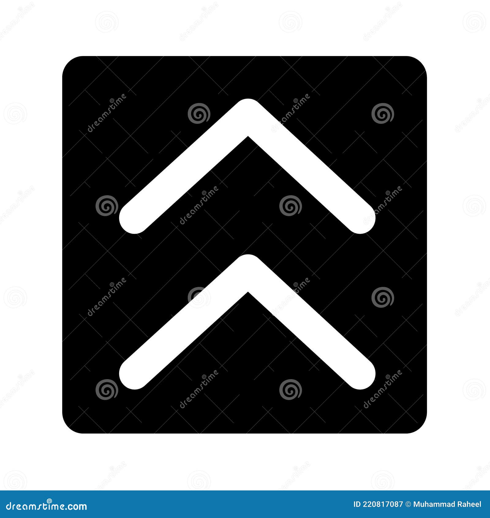 Arrow Box Double Up Icon Isolated on White Background Stock ...