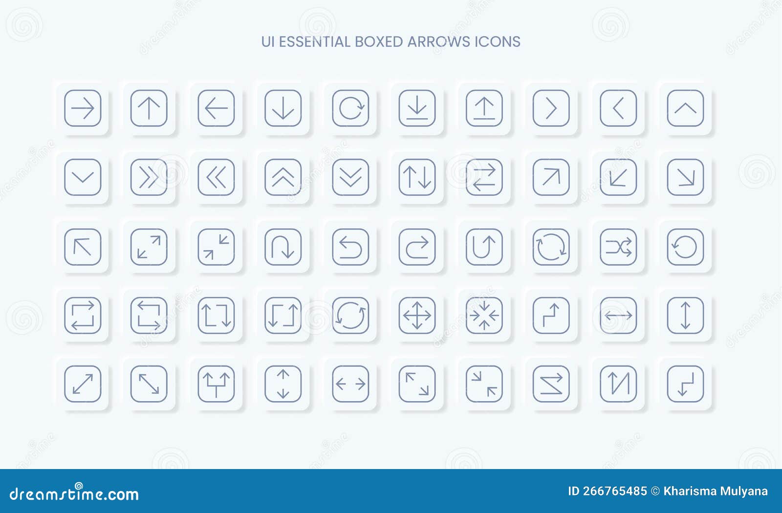 Arrow in Box Line Icons Packs Stock Illustration - Illustration of ...