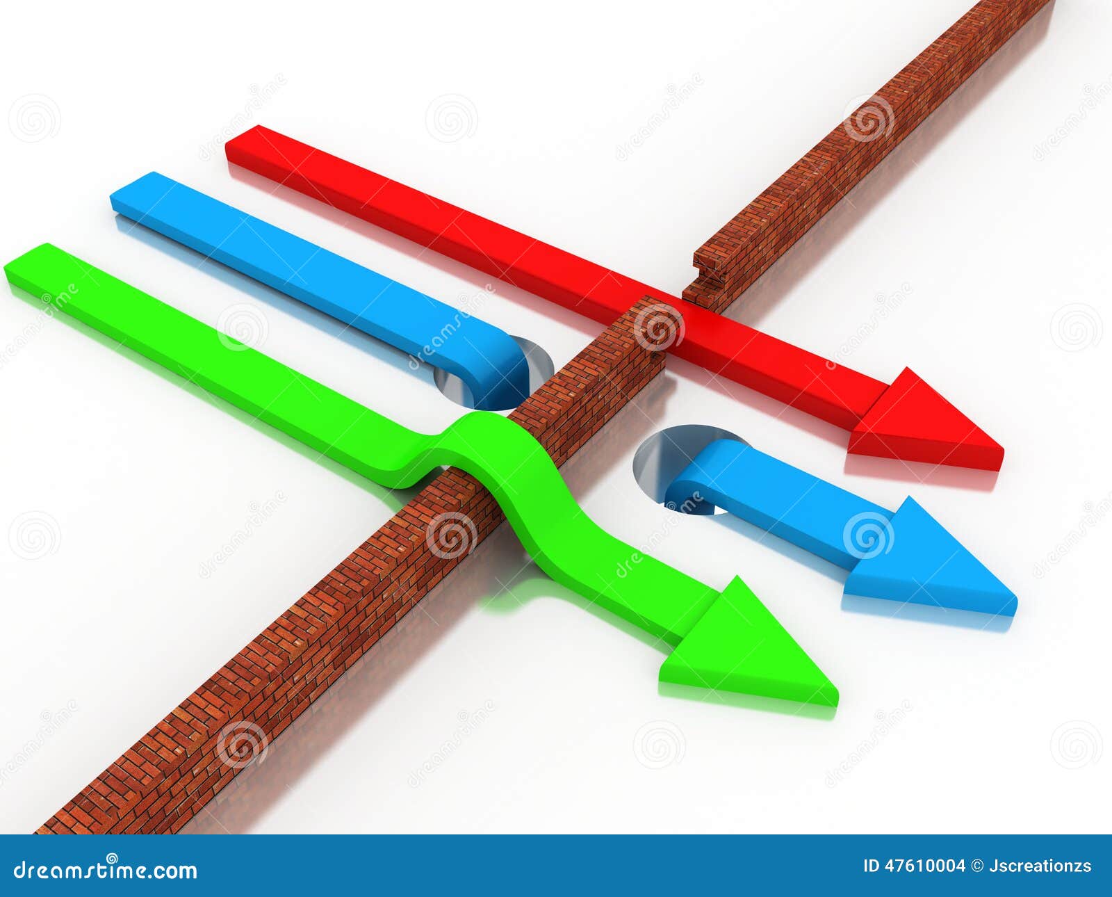 Arrow breaking break wall stock illustration. Illustration of ...