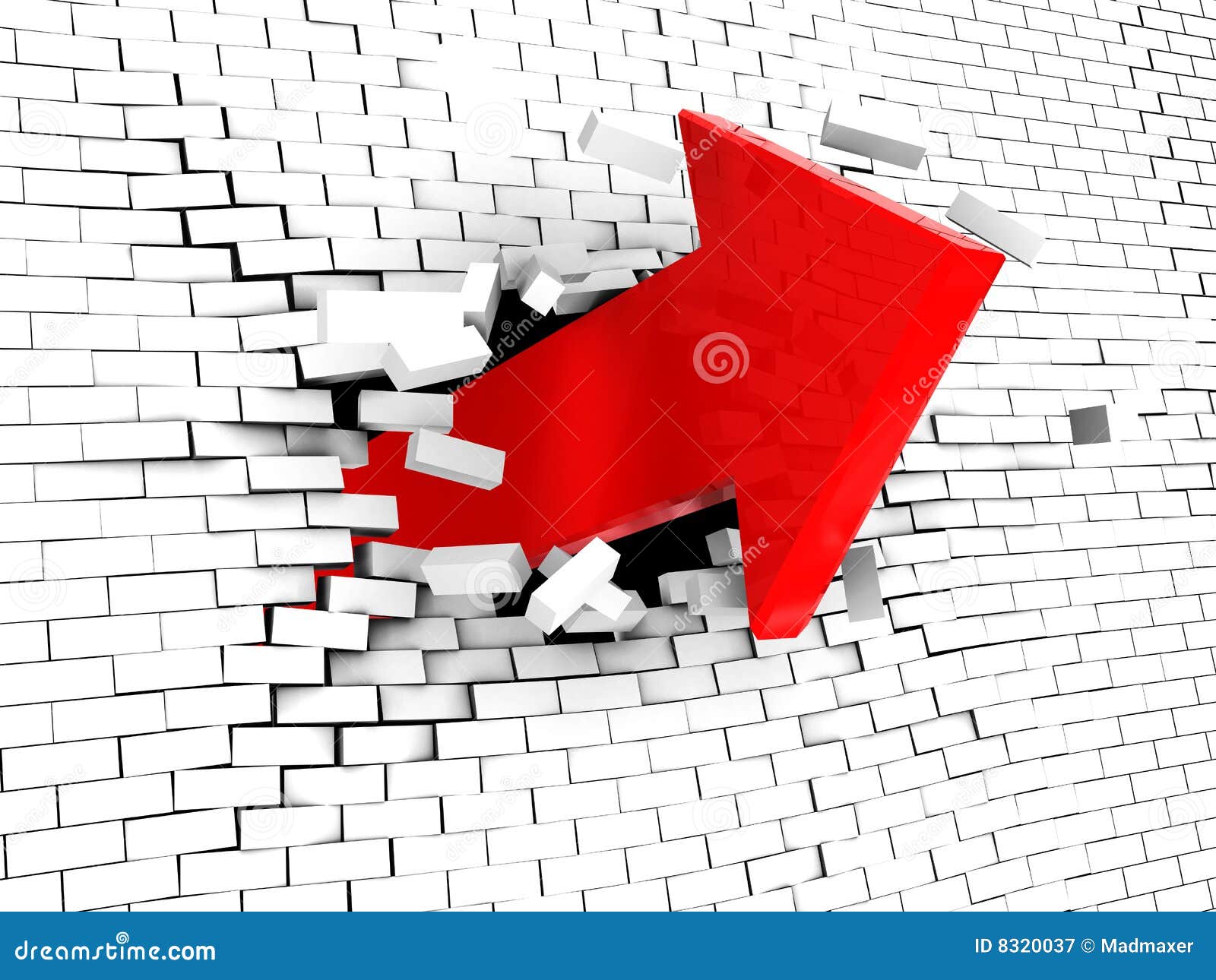 Arrow breaking wall stock illustration. Illustration of concrete - 8320037
