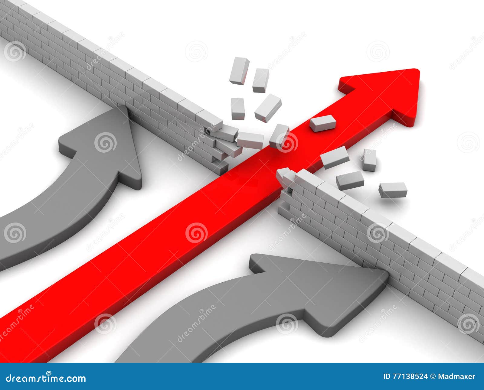 Arrow breaking wall stock illustration. Illustration of breaking - 77138524