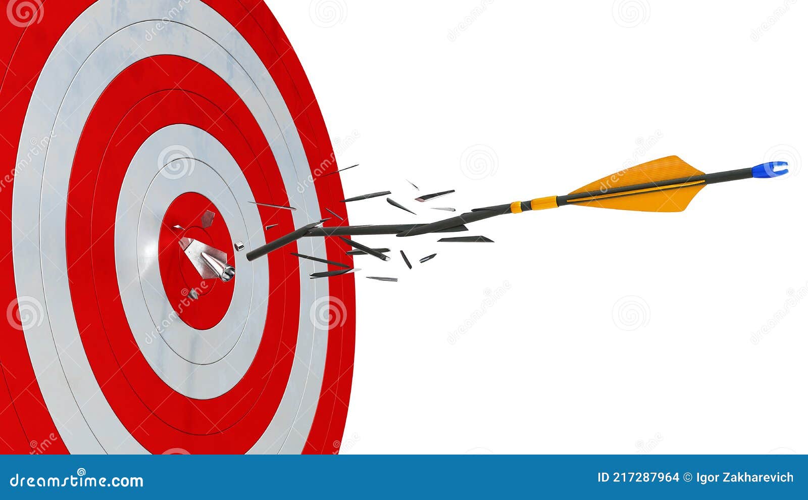 Arrow Breaks Over the Target and Crashes into the Pieces. Stock ...