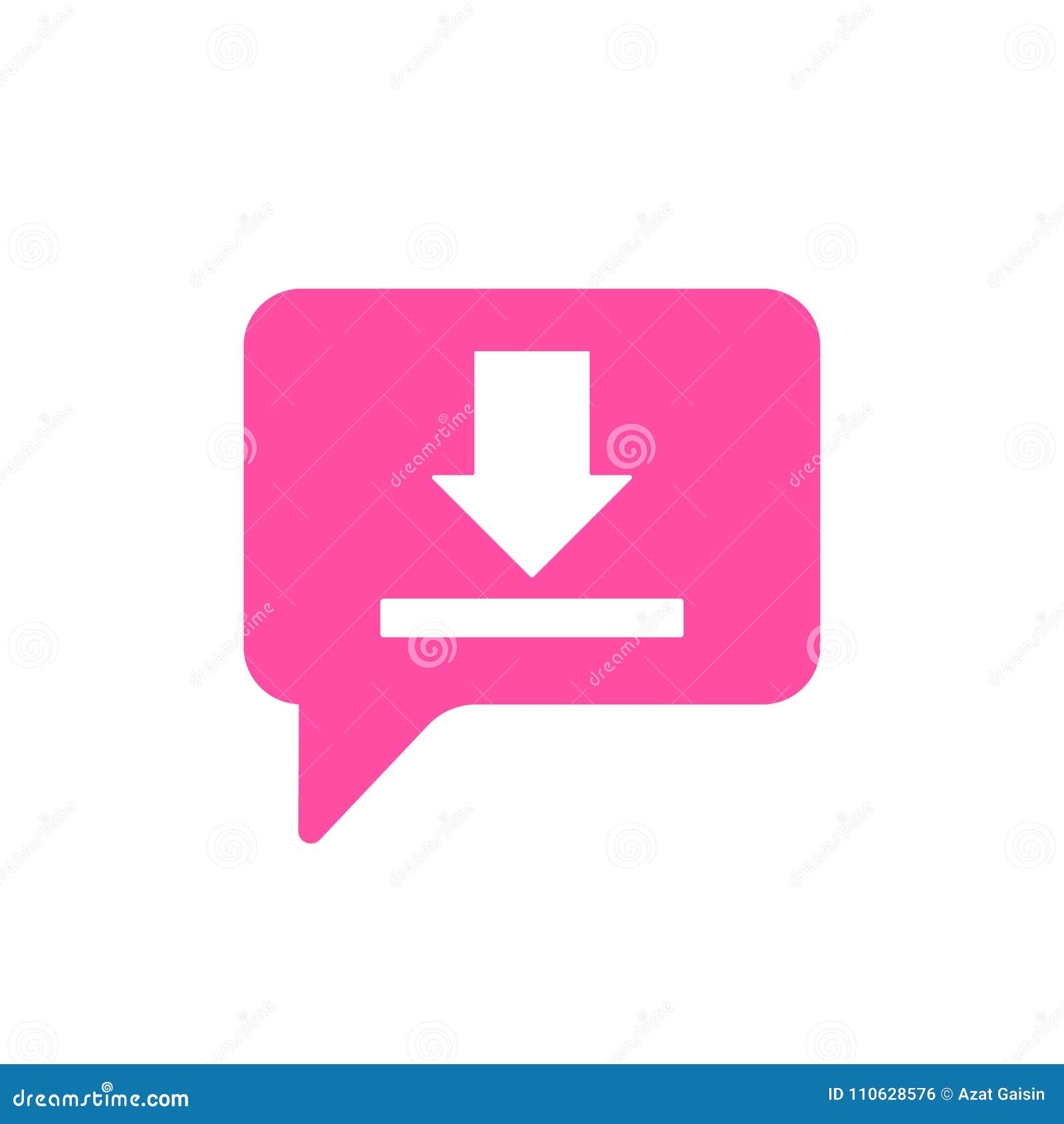 Arrow Bubble Chat Down Download Message Icon Stock Vector ...