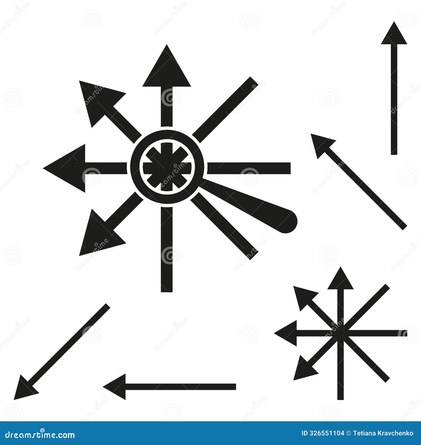 Arrow Burst Icon. Multiple Directions. Vector Symbol. Dynamic Concept ...