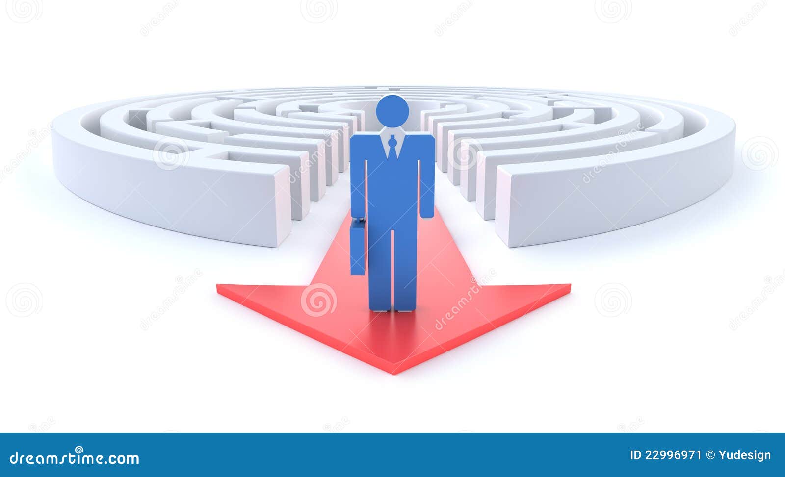 Arrow with Businessman Break through the Labyrinth Stock Illustration ...