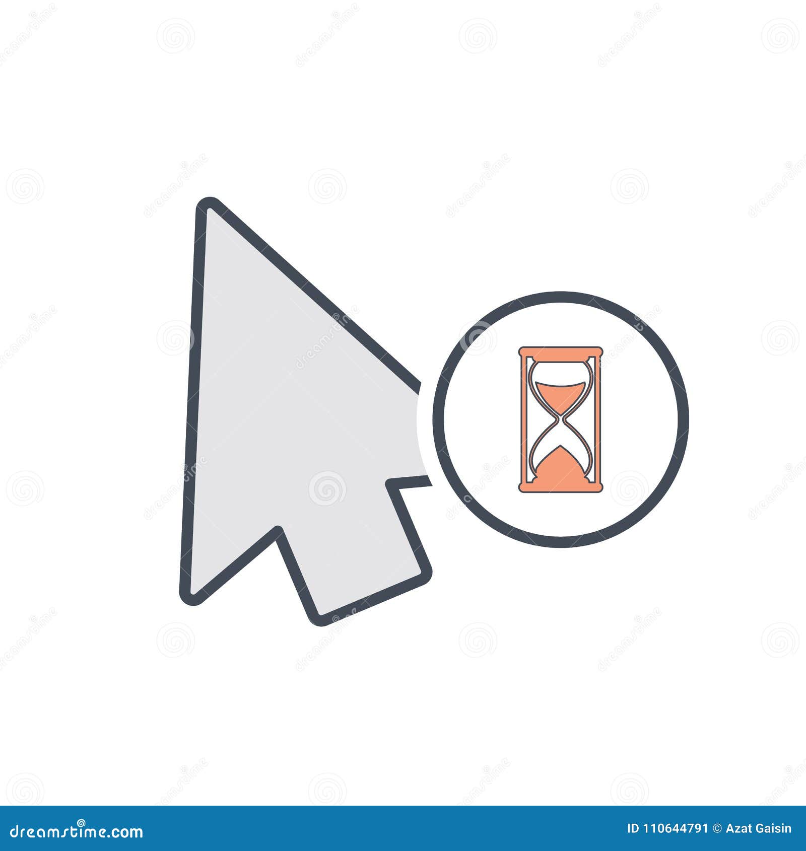 Arrow Busy Cursor Mouse Pointer Icon Stock Vector - Illustration of ...