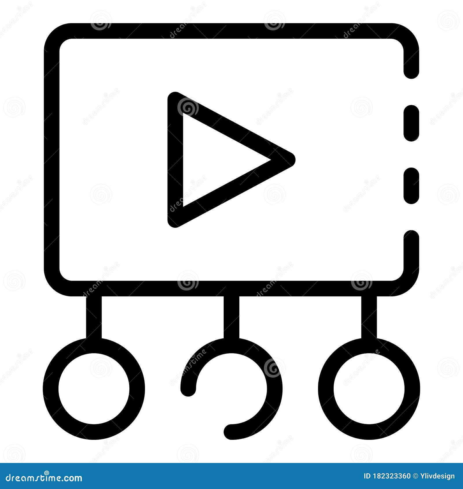 Arrow on the Button Icon, Outline Style Stock Vector - Illustration of ...