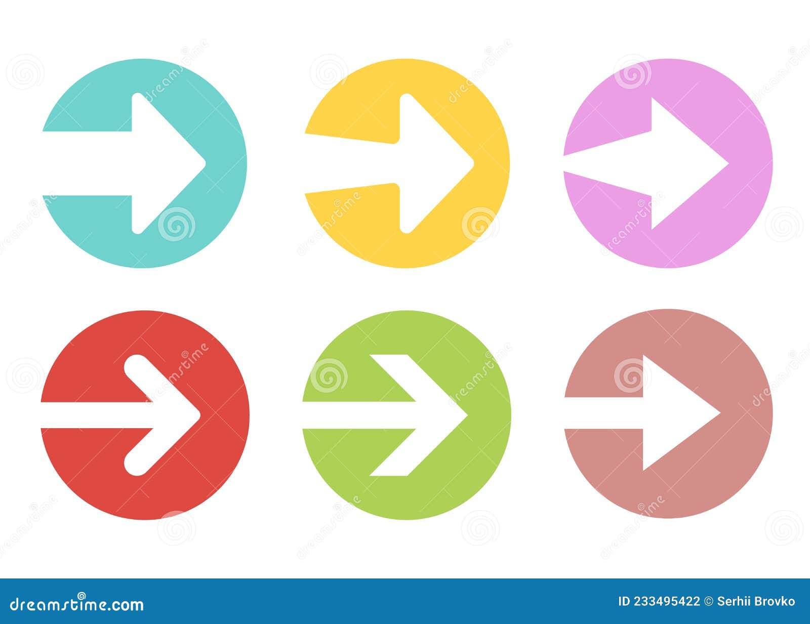 Arrow Button Icon Set. Arrow Icons on Circle Button Stock Vector ...
