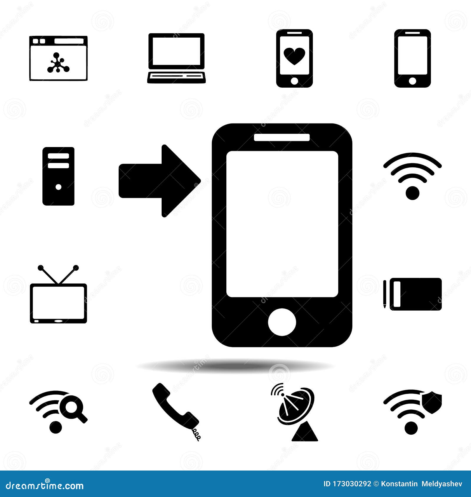 Arrow Button Phone Icon. Simple Glyph Vector Element of Technology ...