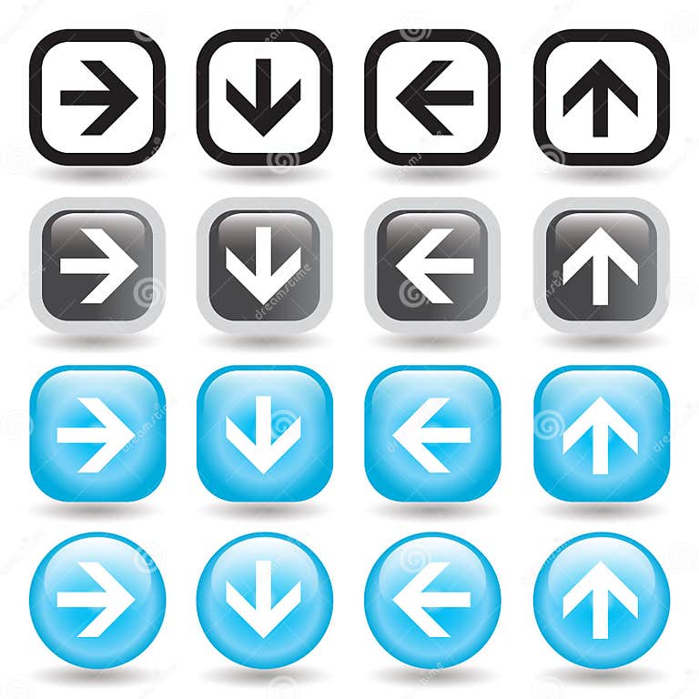 Arrow Button Set stock vector. Illustration of interface - 6177185