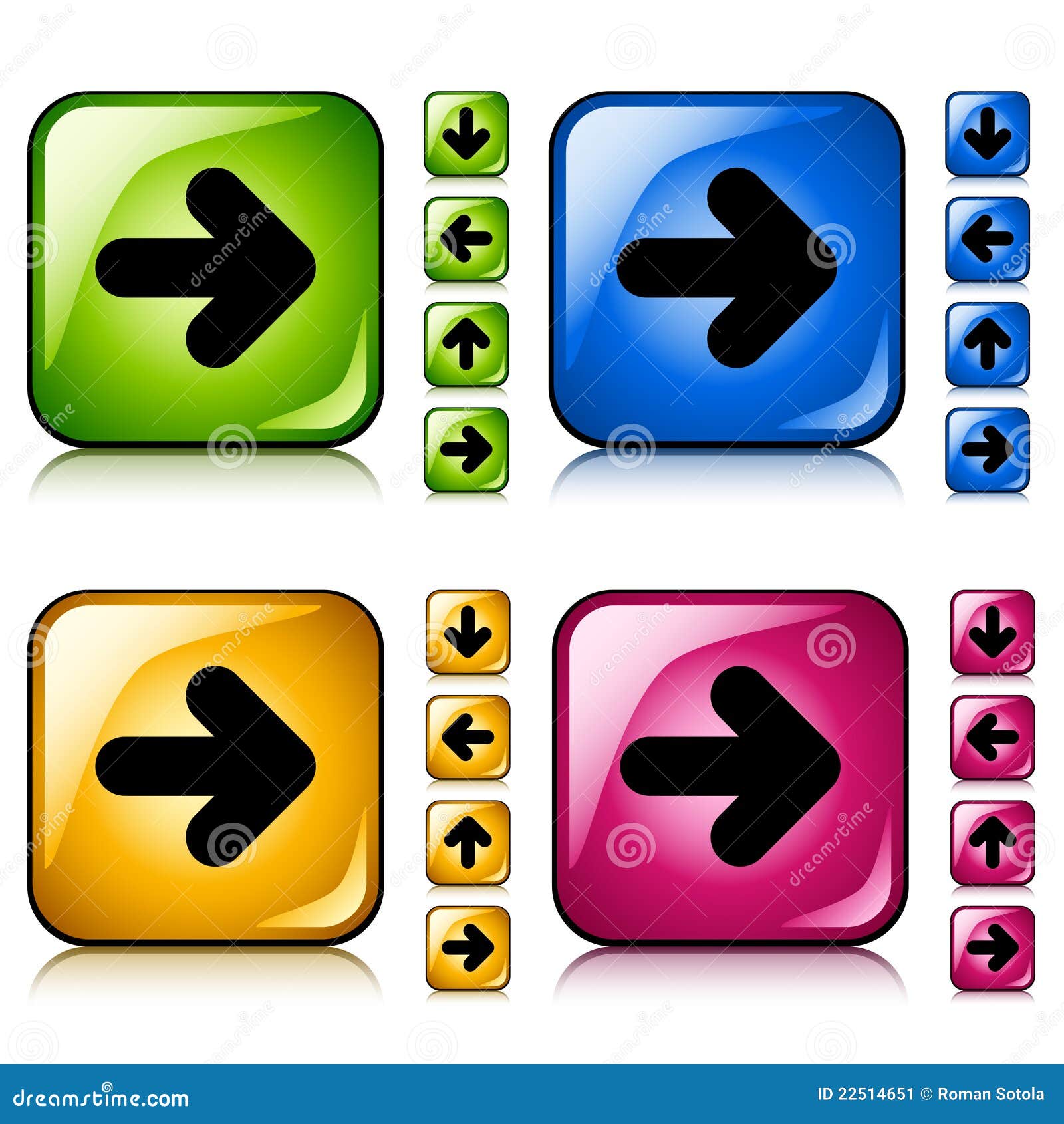 Arrow buttons stock vector. Illustration of plastic, idea - 22514651