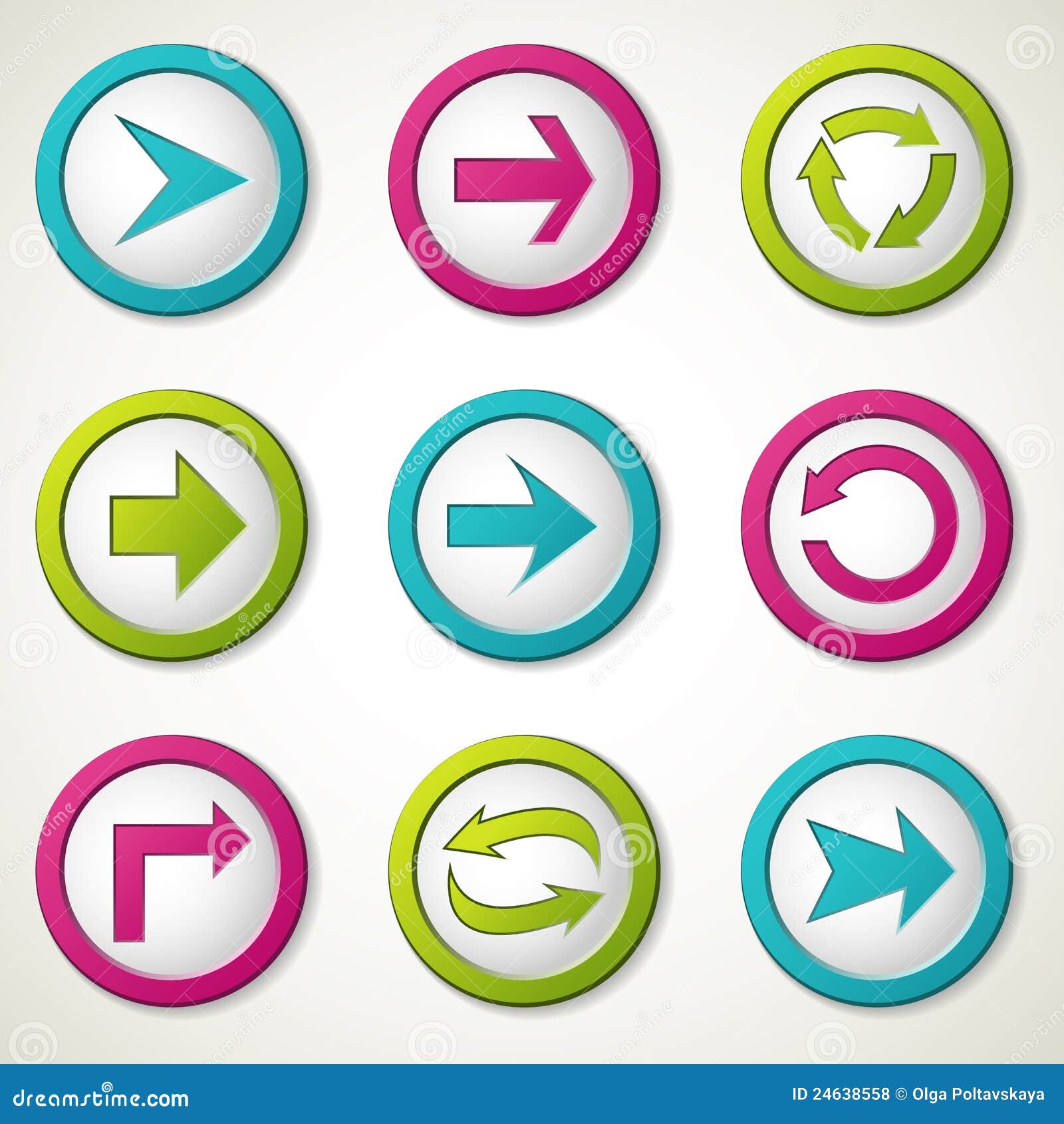 Arrow buttons stock vector. Illustration of presentation - 24638558