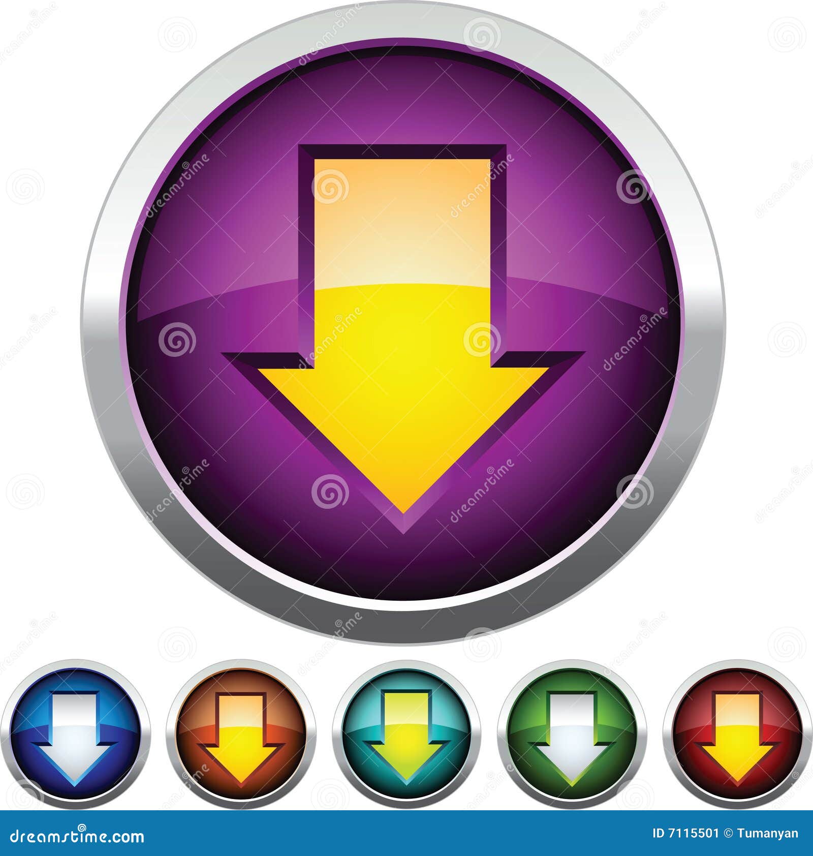 Arrow buttons stock vector. Illustration of reflection - 7115501