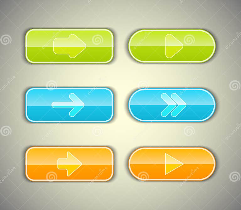Arrow buttons set. stock vector. Illustration of glass - 31520061