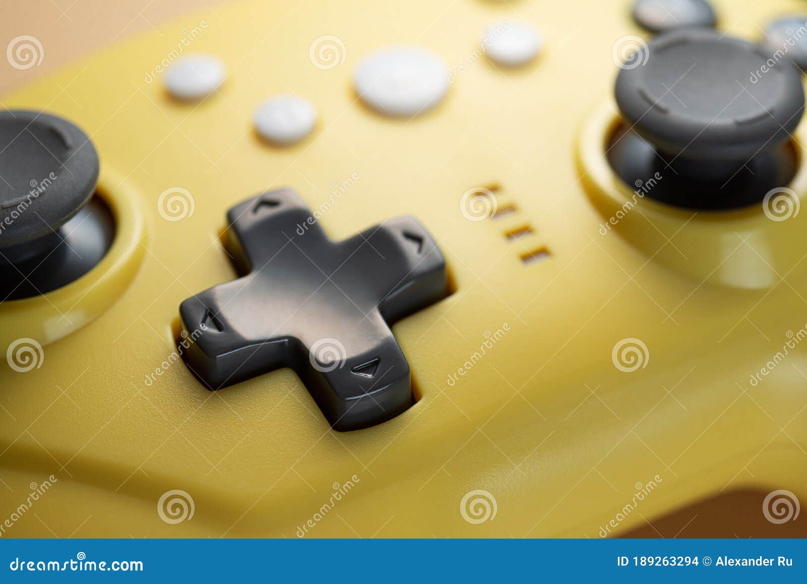 Arrow Buttons of a Yellow Game Controller Close-up Stock Photo - Image ...