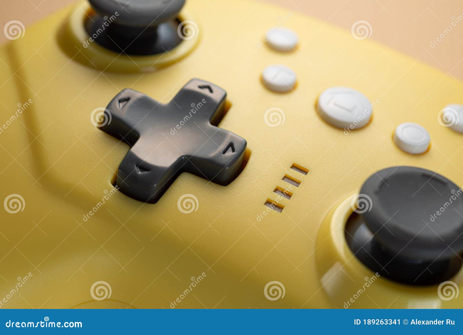 Arrow Buttons of a Yellow Game Controller Close-up. Game Development ...