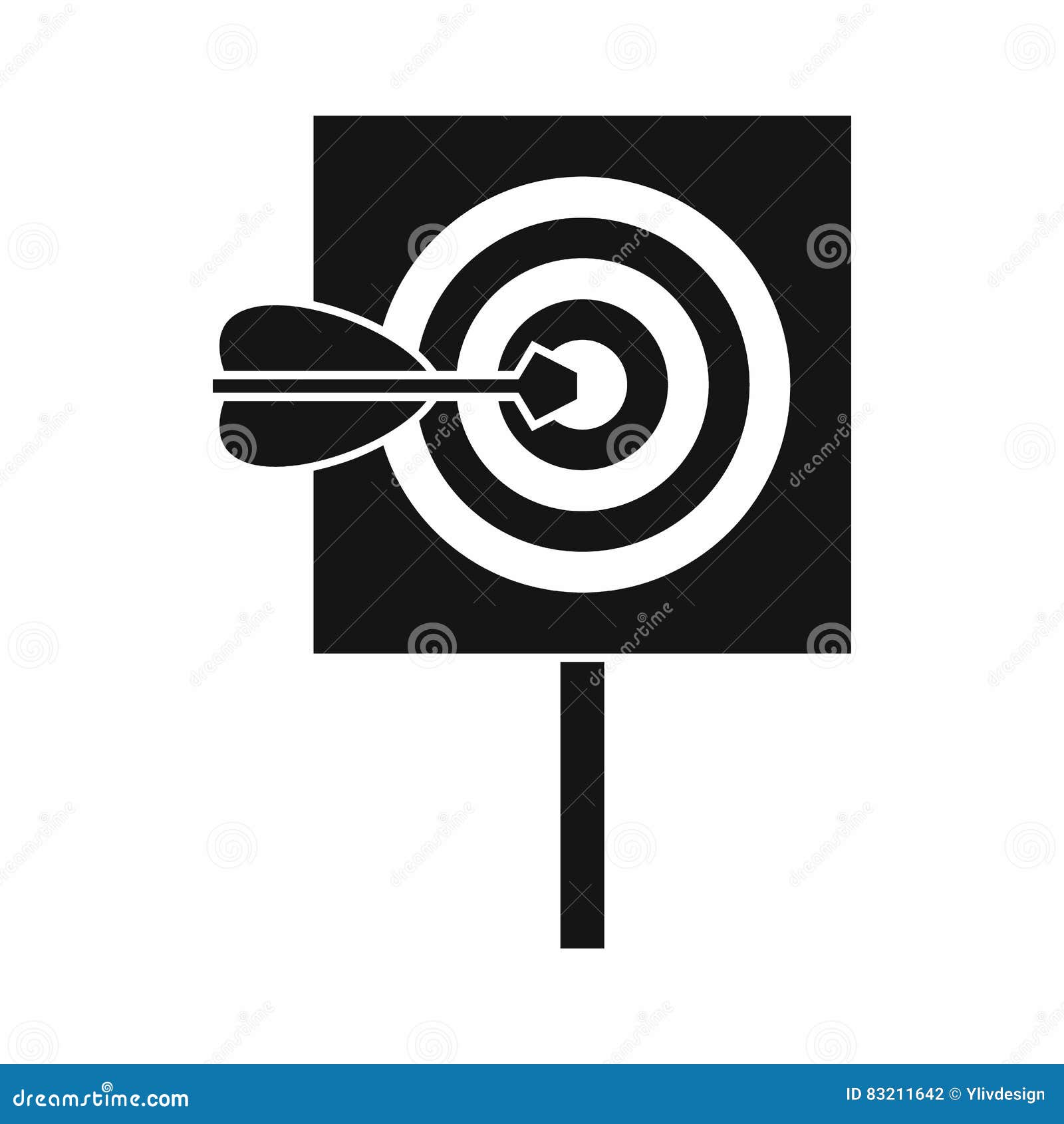 Arrow in the Center of Target Icon, Simple Style Stock Vector ...