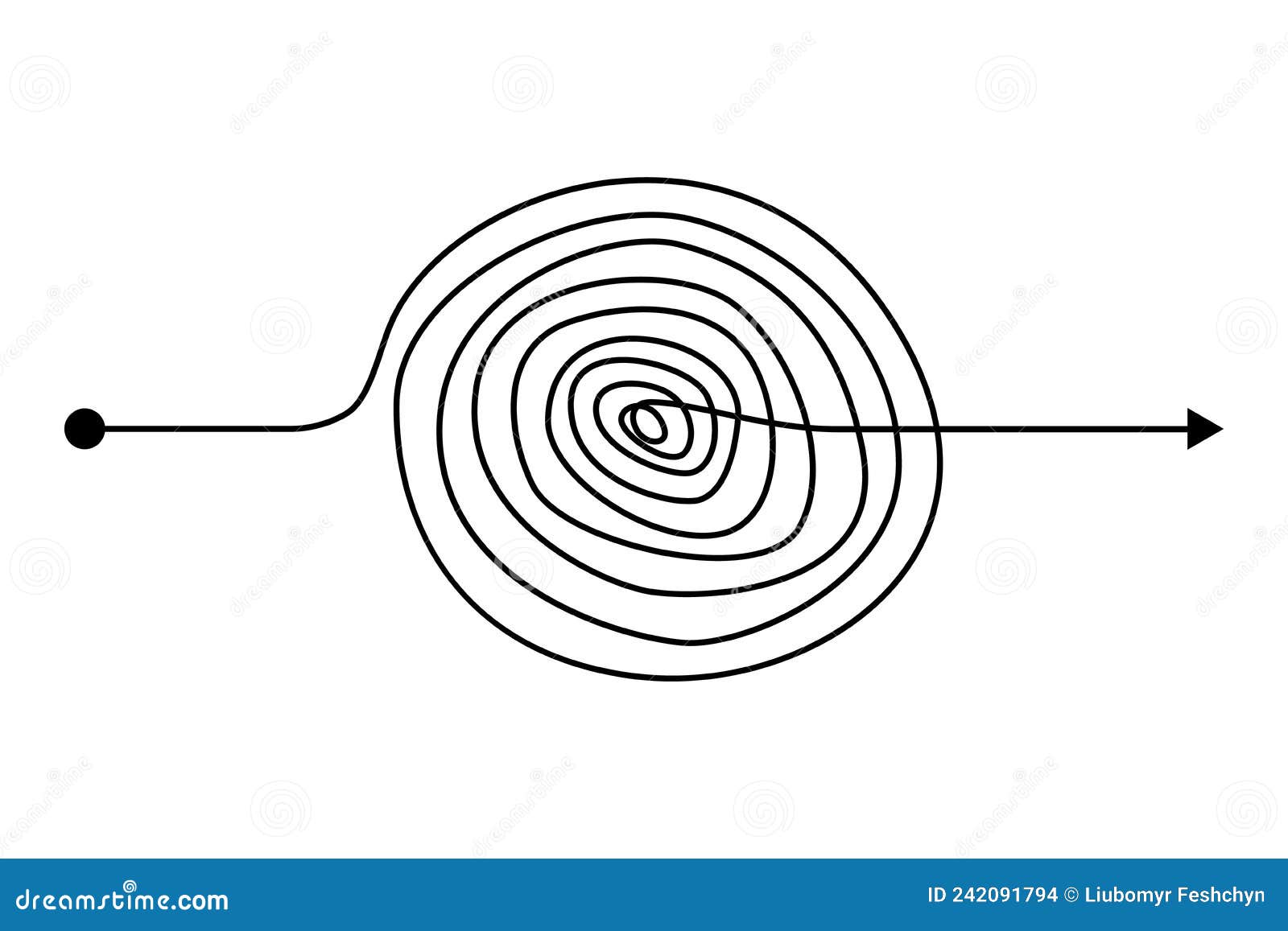 Knot Arrow Line. Doodle Chaos Mindset, Mess Concept With Freehand ...