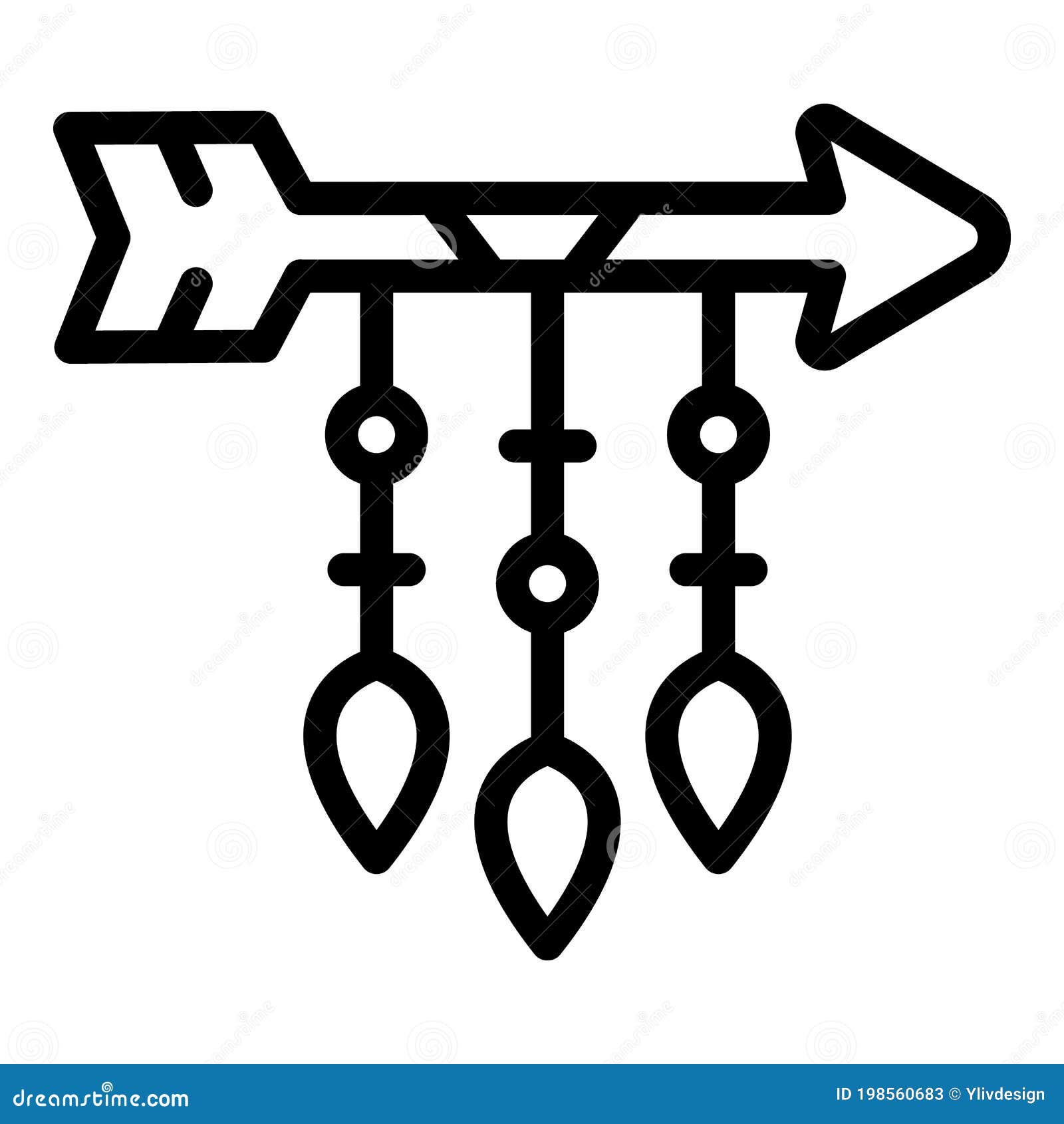Arrow Charm Amulet Icon, Outline Style Stock Vector - Illustration of ...