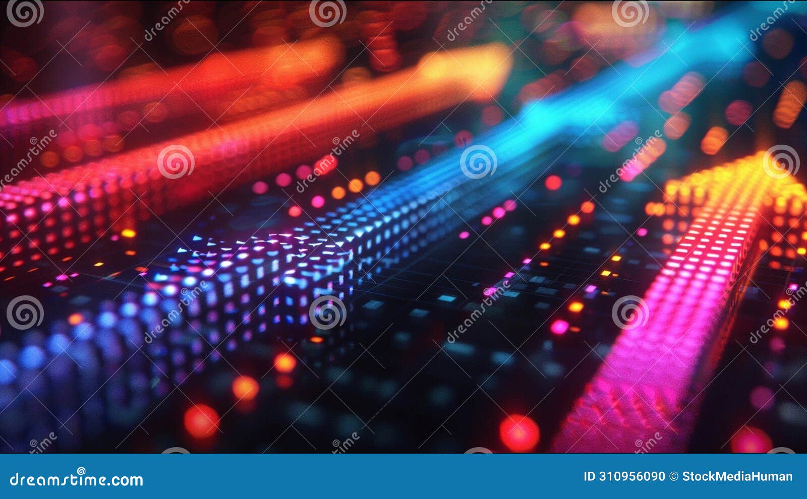 Arrow Chart Cyber Information Nodes Electronic Info Arrows Stock ...