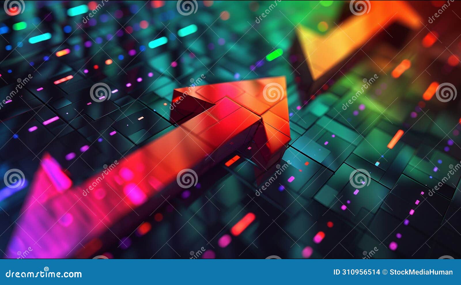 Arrow Chart Cyber Information Nodes Electronic Info Arrows Stock ...