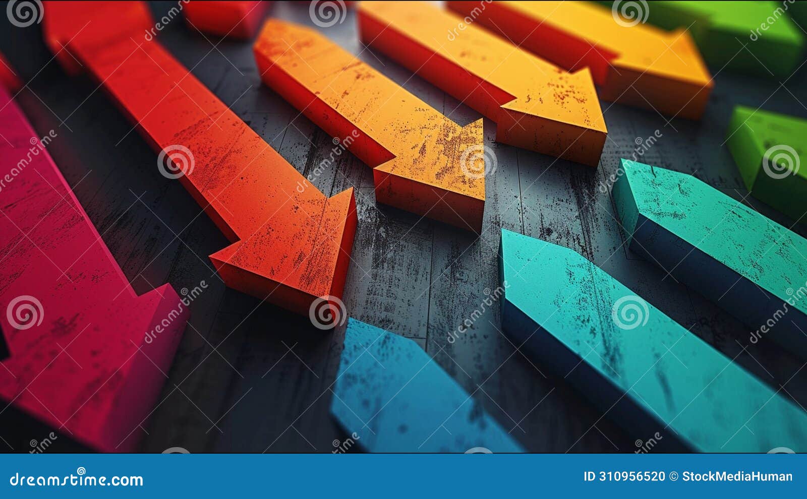 Arrow Chart Cyber Information Nodes Electronic Info Arrows Stock ...