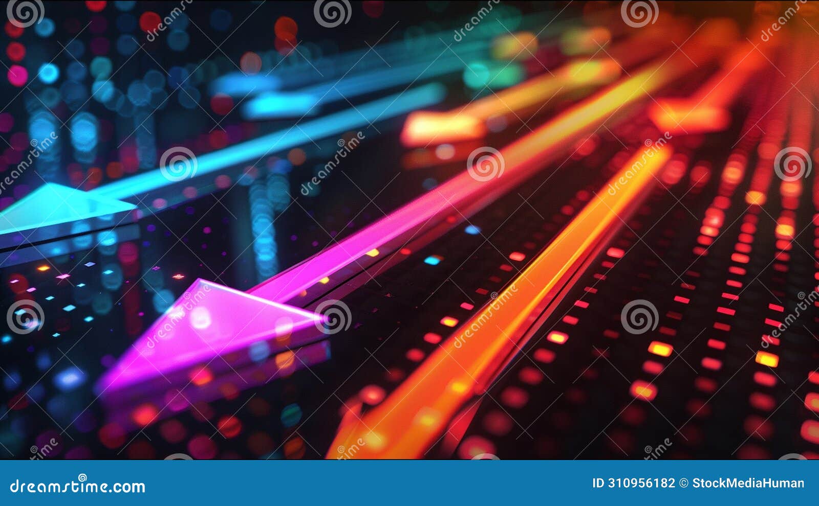 Arrow Chart Cyber Information Nodes Electronic Info Arrows Stock ...