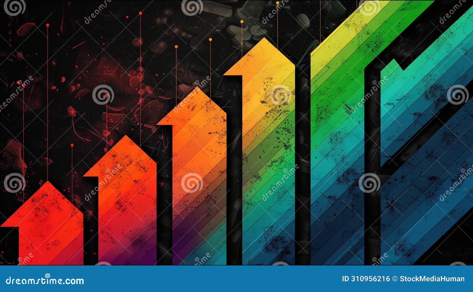 Arrow Chart Cyber Information Nodes Electronic Info Arrows Stock ...