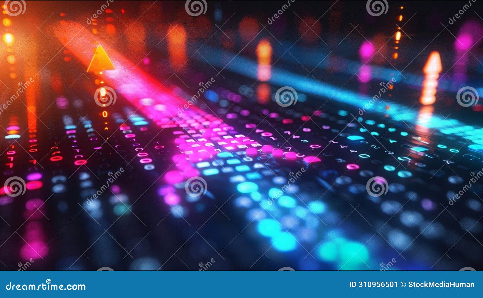 Arrow Chart Cyber Information Nodes Electronic Info Arrows Stock ...