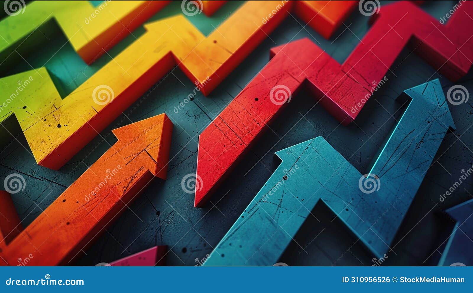 Arrow Chart Cyber Information Nodes Electronic Info Arrows Stock ...