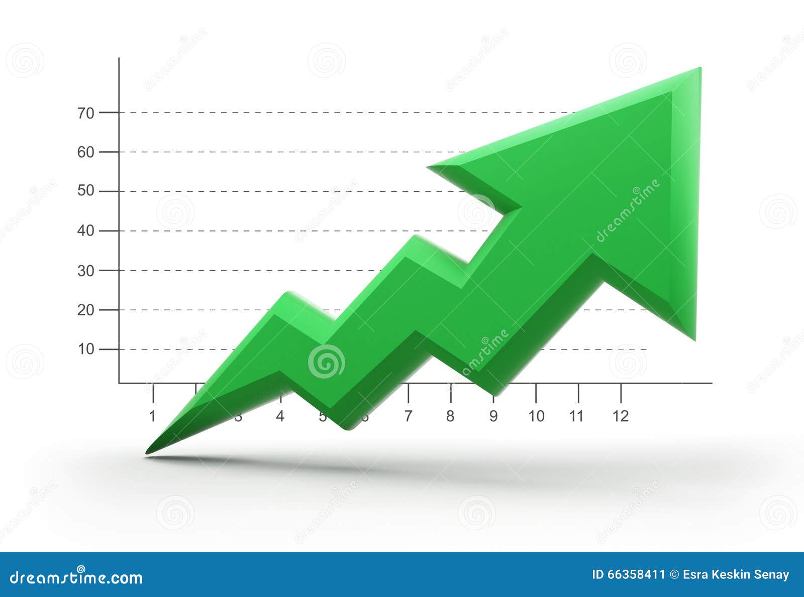 Arrow with chart stock illustration. Illustration of report - 66358411