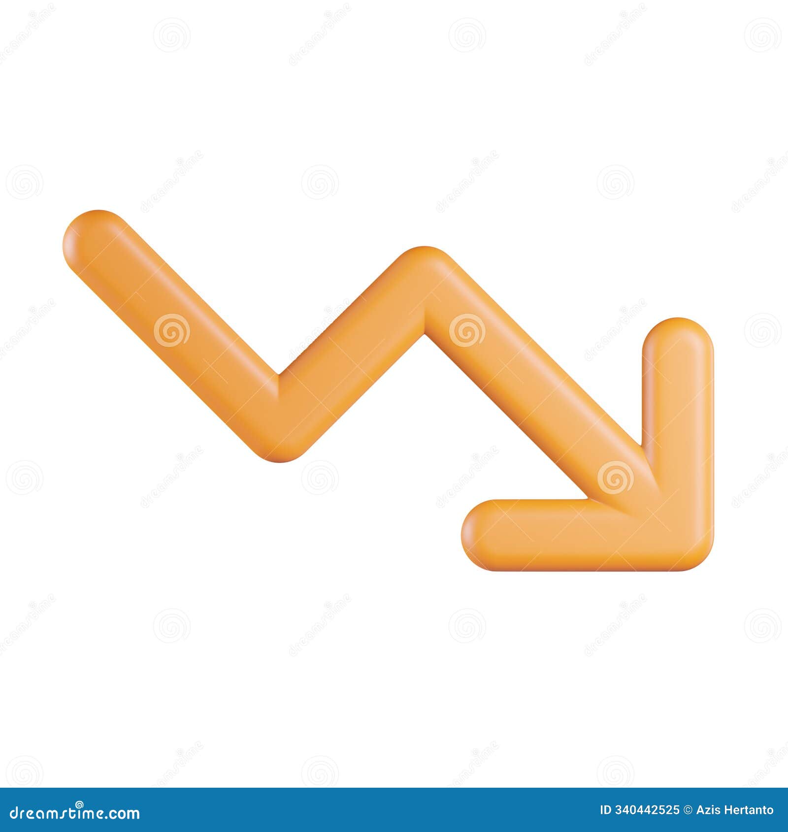 Arrow Chart Down 3D Icon stock illustration. Illustration of graph - 340442525