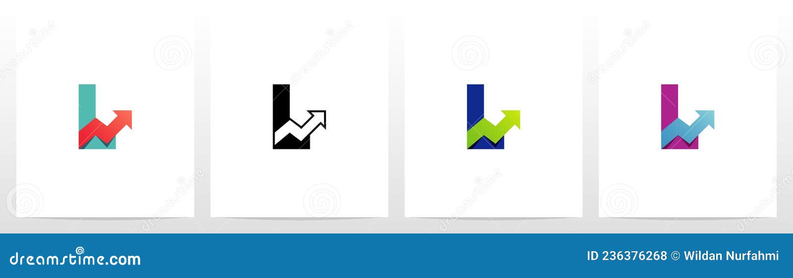 Arrow Chart on Letter Logo Design L Stock Vector - Illustration of ...