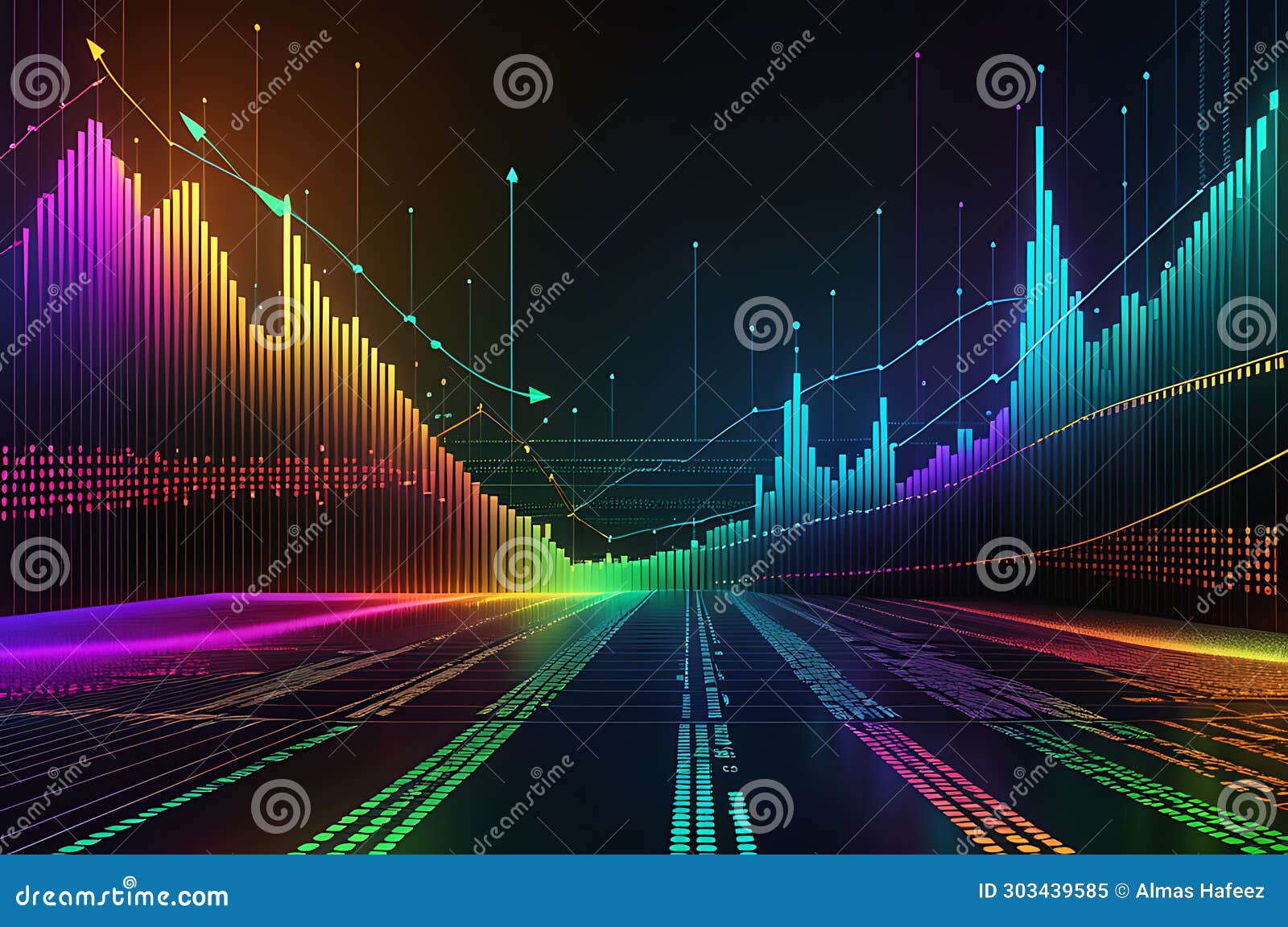 Arrow Chart Showcasing Digital Transition with Abstract Technology ...