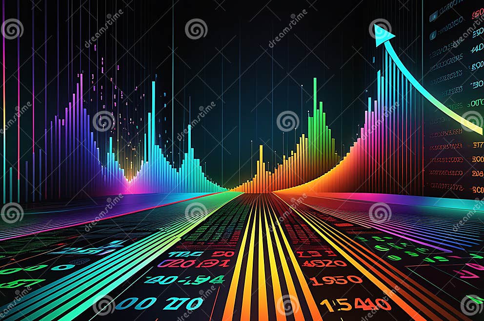 Arrow Chart Showcasing Digital Transition with Abstract Technology ...