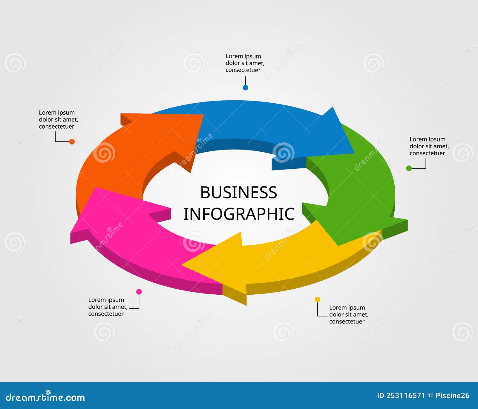 Arrow Chart Template for Infographic for Presentation for 5 Element ...