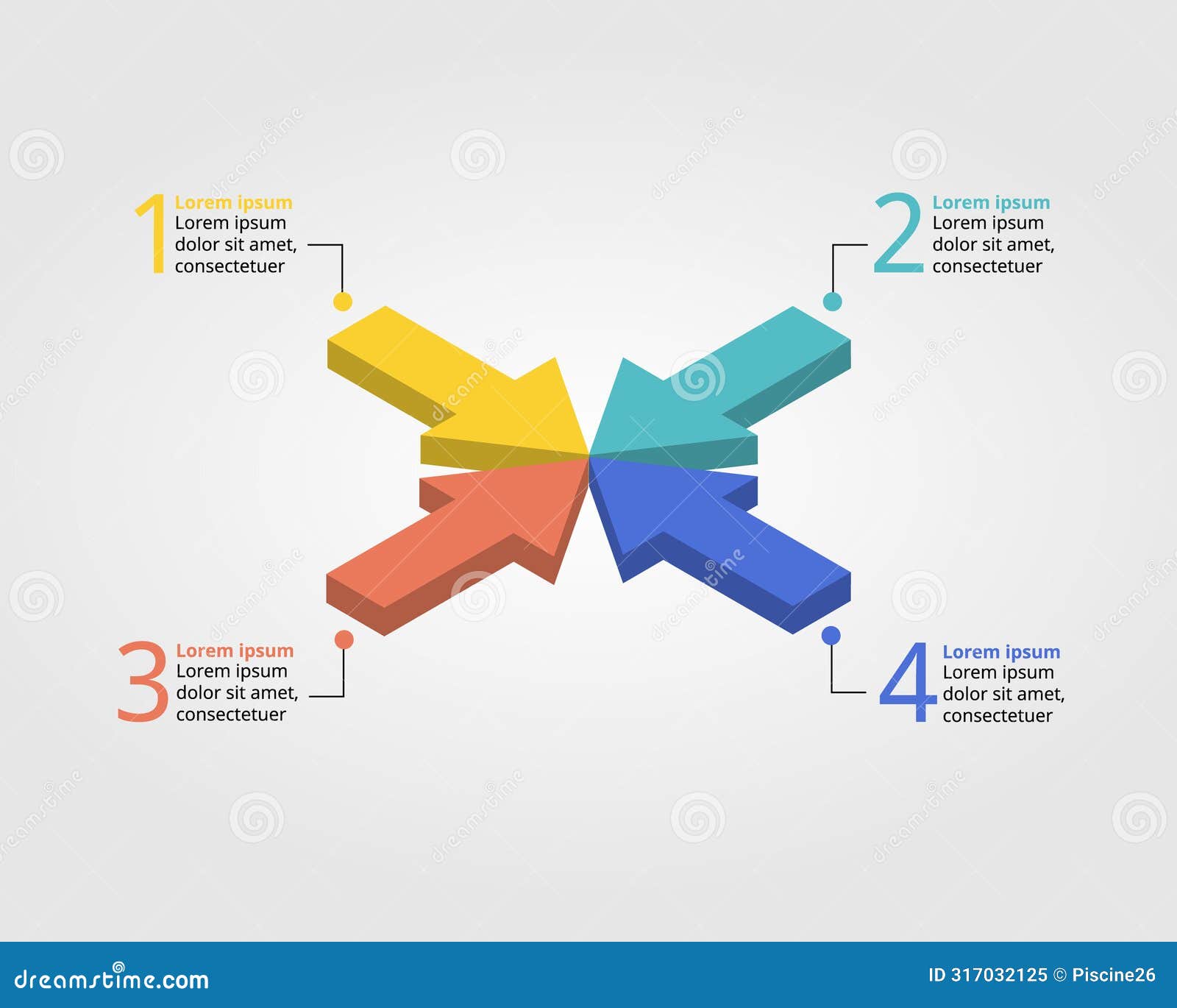 Arrow Chart Template for Infographic for Presentation for 4 Element ...