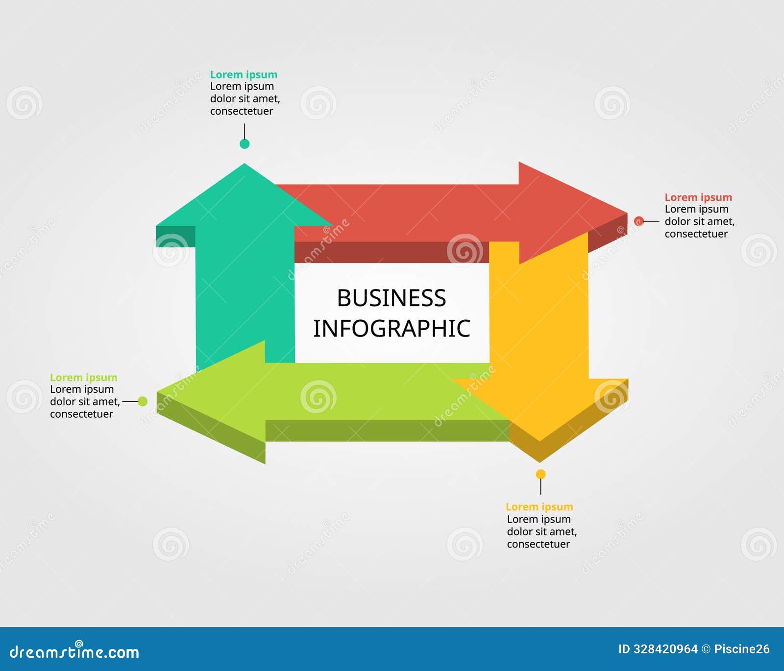 Arrow Chart Template for Infographic for Presentation for 4 Element ...