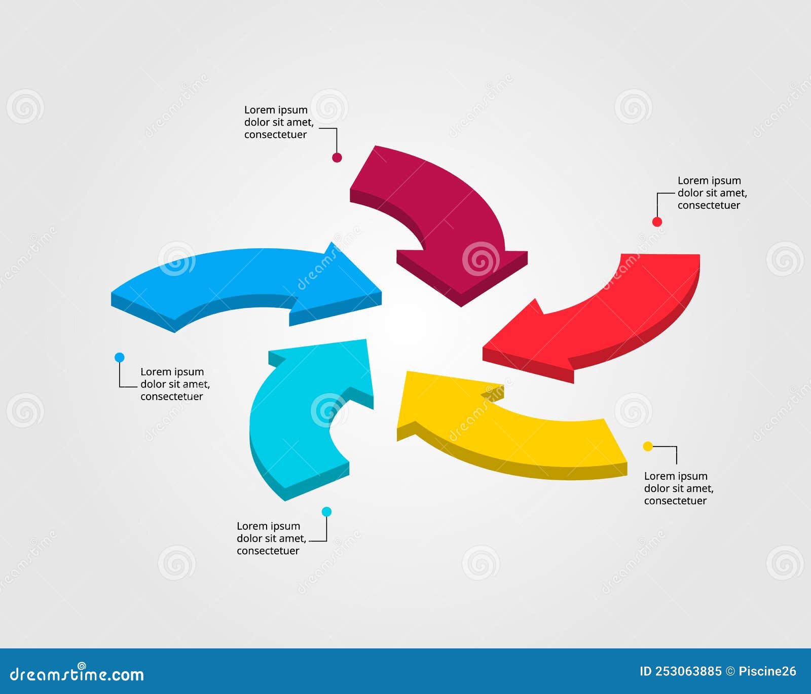 Arrow Chart Template for Infographic for Presentation for 5 Element ...