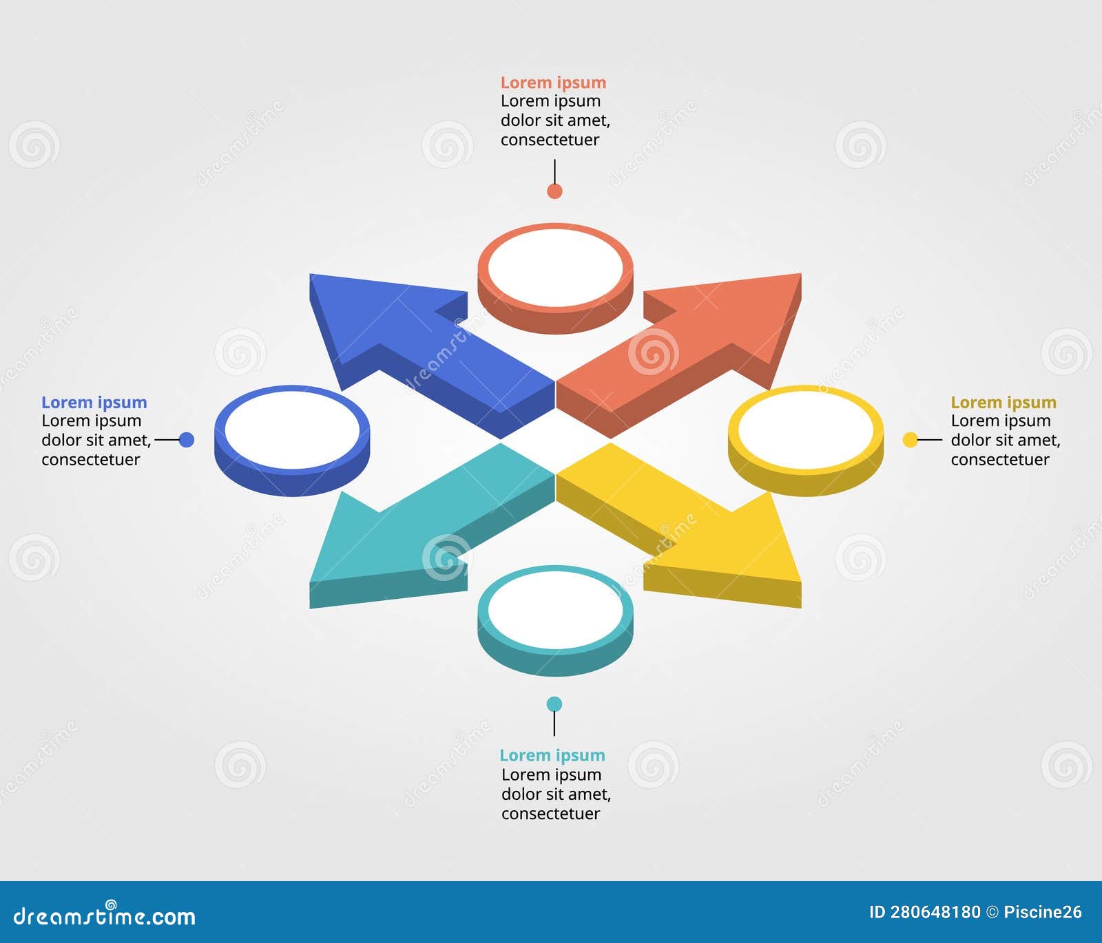 Arrow Chart Template for Infographic for Presentation for 4 Element ...